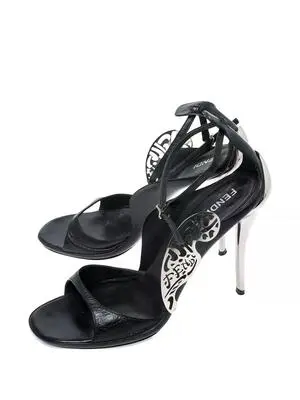 Fendi Metal-appliqué Leather Sandals