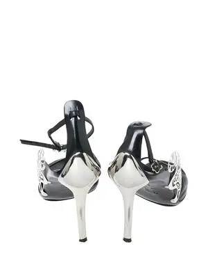 Fendi Metal-appliqué Leather Sandals