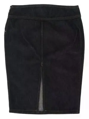 Gianfranco Ferre 2000s Rear Slit Denim Skirt