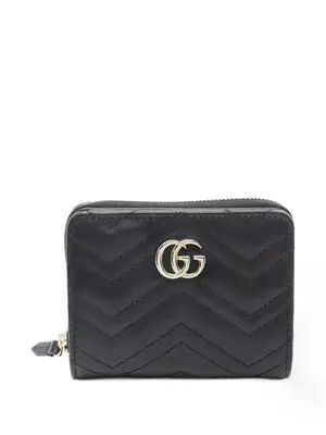 Gucci 2020s Gg Marmont Bi-fold Leather Wallet - Black