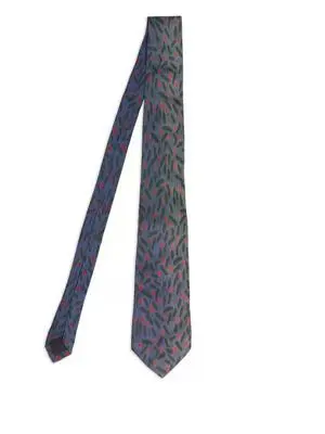 LANVIN Geometric-print Silk Tie