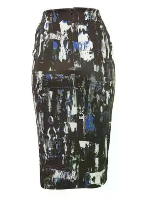 Alexander McQueen Abstract-print Midi Skirt