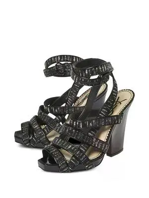 Saint Laurent 115mm Leather Heeled Sandals