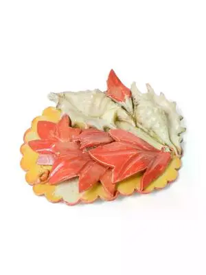 Vintage 1980s Leaves Brooch - Red
