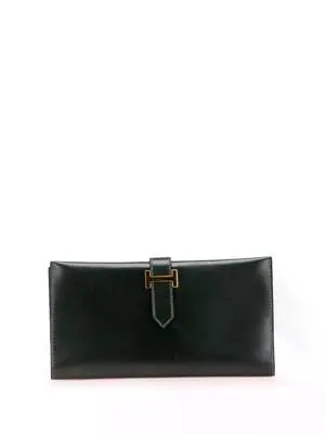 Hermès 1995 Box Calf Bearn Wallet Long Wallets