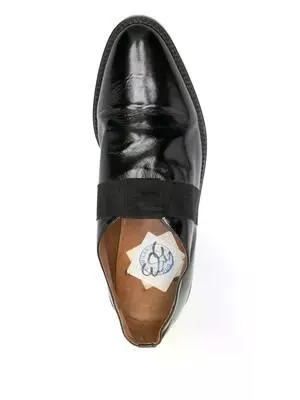 ROMEO GIGLI 1990s Leather Elasticated Strap Loafers