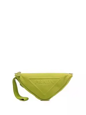 Prada Canapa Wristlet Clutch Bag - Green
