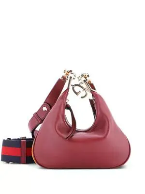 Gucci Attache Shoulder Bag Leather Crossbody - Red