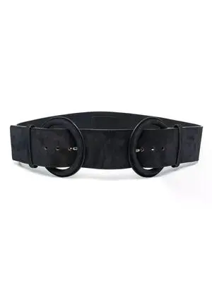 Gianfranco Ferre 1990s Double-buckle Suede Belt - Blue