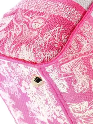 Dior Toile De Jouy Lady D-lite Embroidered Canvas Tote Bag - Pink