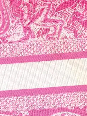 Dior Toile De Jouy Lady D-lite Embroidered Canvas Tote Bag - Pink