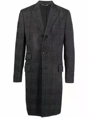 Versace 2000s Plaid Check Single-breasted Coat