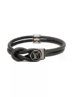 LOUIS VUITTON 2023 Monogram Eclipse Taiga Loop It Bracelet - Black