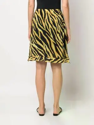 Versace 2000s Tiger Stripe-print Skirt