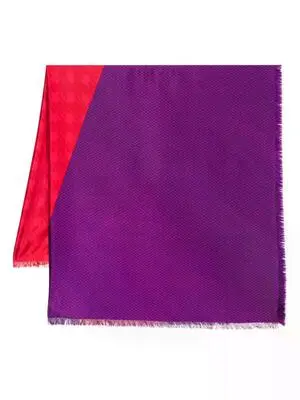 Saint Laurent 1980s Colour-block Silk Scarf - Red