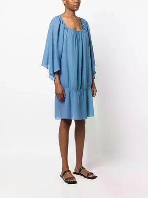 Gianfranco Ferre 2000s Long-sleeved Gathered Dress