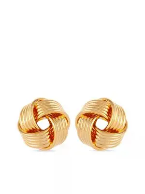SUSAN CAPLAN 1990s Knot-motif Stud Earrings - Gold