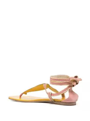 Hermès 2000s Lace-up Flat Sandals