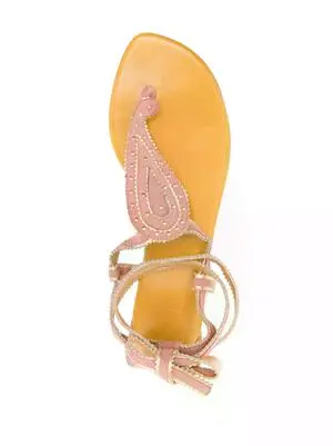 Hermès 2000s Lace-up Flat Sandals