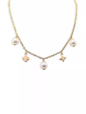 LOUIS VUITTON 2014 Plated Charmy Pearl Necklace - Gold
