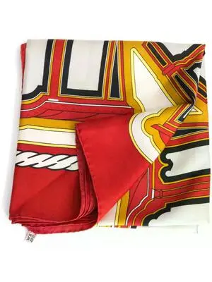 Hermès 1980s Les Berlines Silk Scarf - Red
