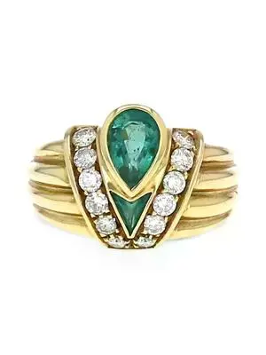 FRED 18kt Yellow Emerald And Diamond Ring - Gold