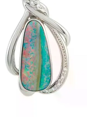 LB EXCLUSIVE Platinum Diamond And Opal Pendant
