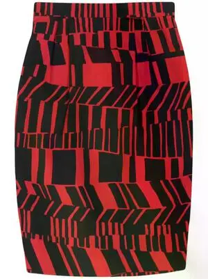 Miu Miu 2000s Geometric-pattern Skirt - Red