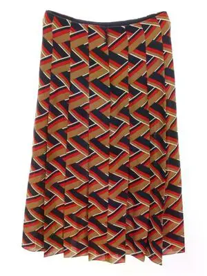 Gucci 2010s Pleated Patterned Skirt - Brown