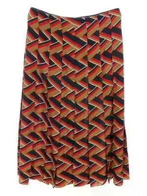 Gucci 2010s Pleated Patterned Skirt