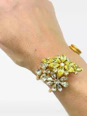 Burberry Crystal Flower Cuff Bracelet