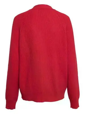 Zadig&Voltaire Ribbed Lace-up Wool-cashmere Blend Sweater