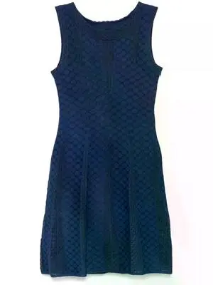 Alaïa 2000s Semi-sheer Panels Midi Dress - Blue
