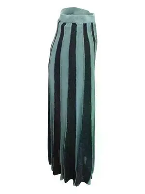 Sandro Pleated Striped Midi Skirt
