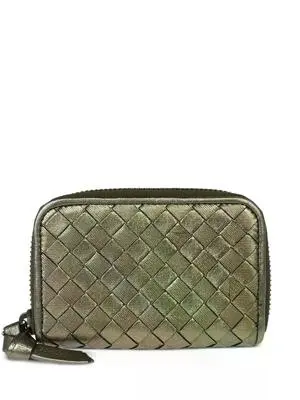 Bottega Veneta 2007 Intrecciato Zip Wallet - Gold