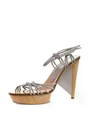 SERGIO ROSSI 125mm Leather Knotted Platform Sandals