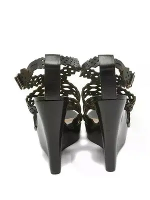 Roberto Cavalli 130mm Cut-out Platform Wedge Sandals