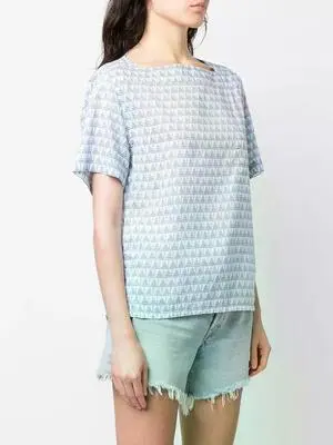 Hermès 1960s Geometric Print T-shirt - Blue