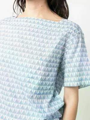 Hermès 1960s Geometric Print T-shirt - Blue