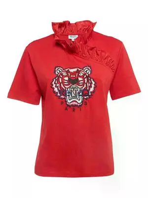 Kenzo Tiger Embroidered Ruffled Top