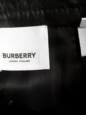 Burberry Cut-out Leather Pencil Skirt - Black