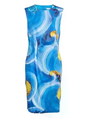 Versace Abstract Swirl Print Dress