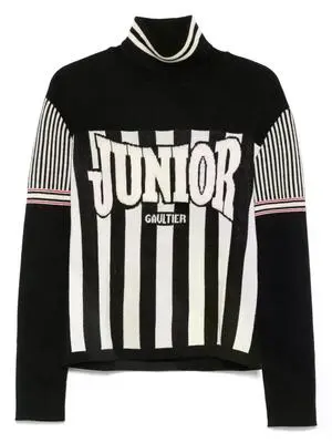 Jean Paul Gaultier 1990s Stripe-detail Sweater - Black