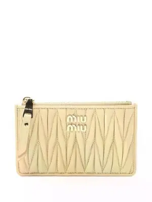Miu Miu 2020s Matelassé Leather Wallet - Neutrals