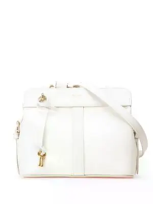 Celine Teen Leather Cabas De France Crossbody Bag - White