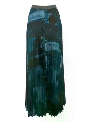 Max Mara Pleated Abstract Print Skirt
