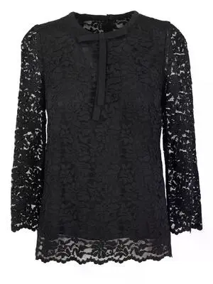 Dolce & Gabbana Lace-overlay Bow-detailed Blouse