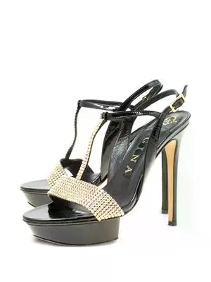 GINA 125mm Crystal-embellished T-strap Sandals