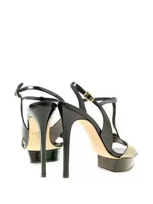 GINA 125mm Crystal-embellished T-strap Sandals