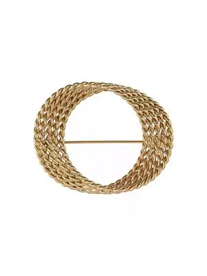 MONET 1970s Wreath Brooch - Gold
